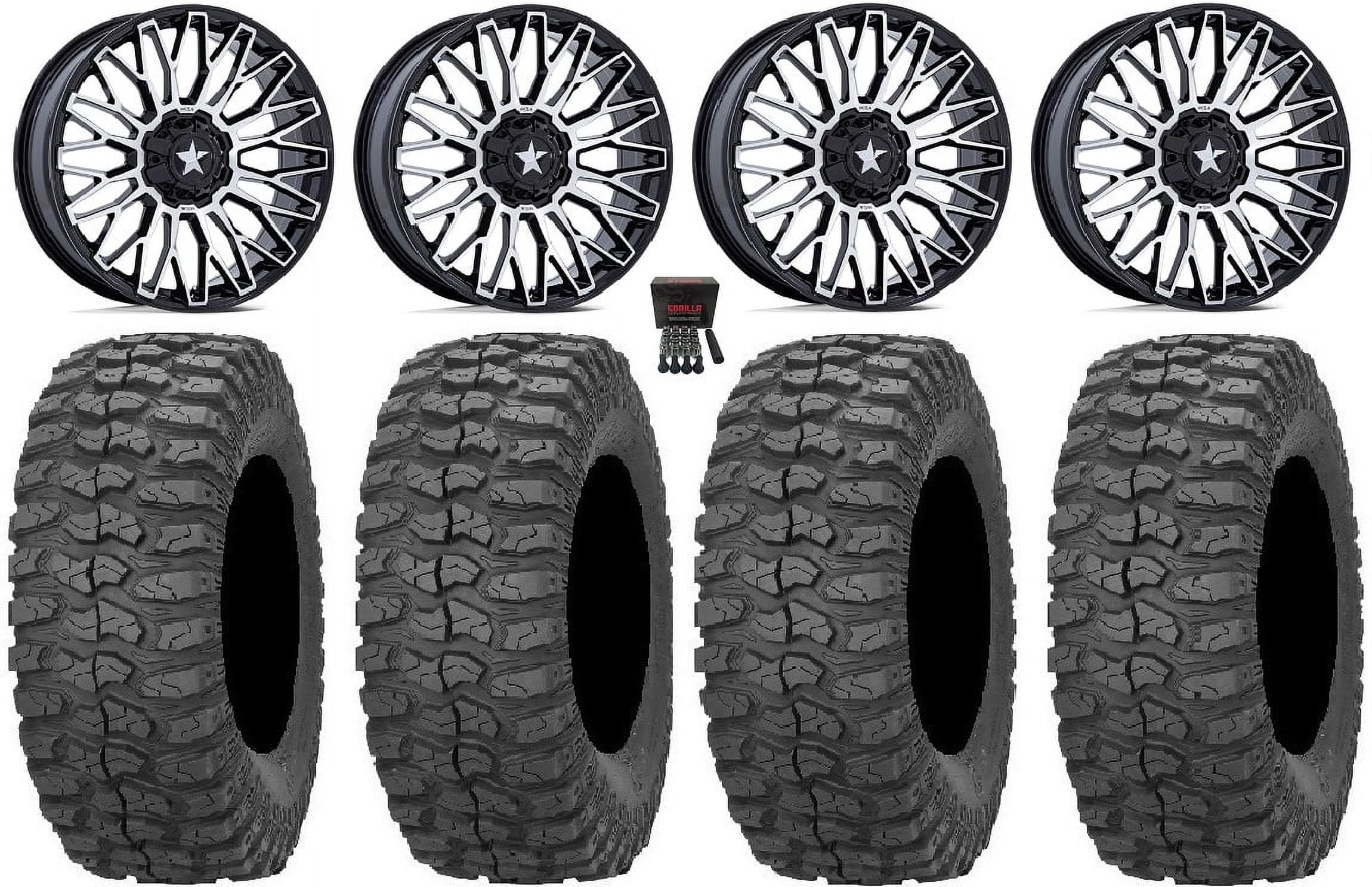 MSA Clubber 14" Wheels Machined 28" Rock-A-Billy Tires Can-Am Maverick ...