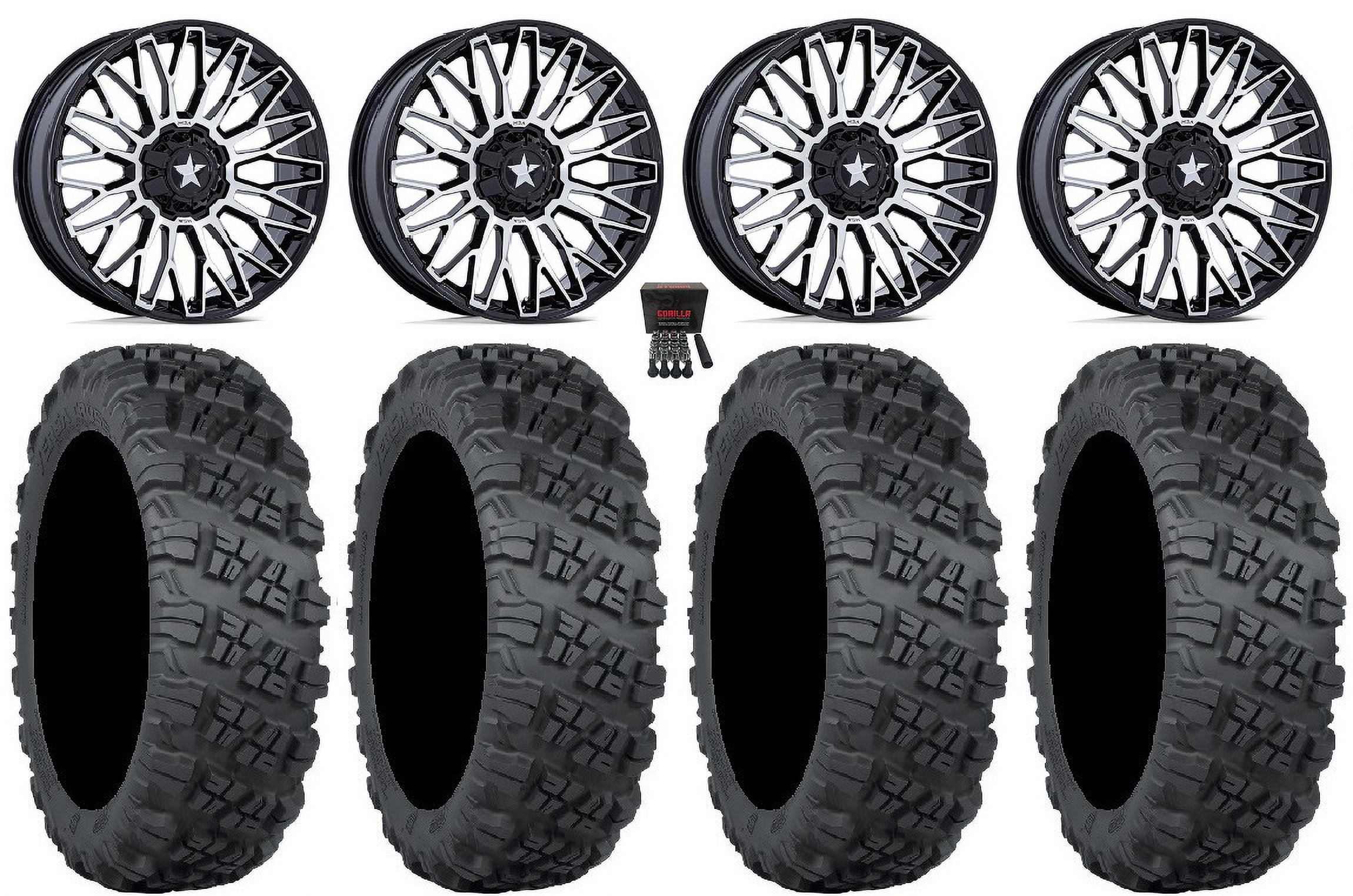 MSA Clubber 14" Wheels Machined 28" Versa Cross V3 Tires Can-Am ...