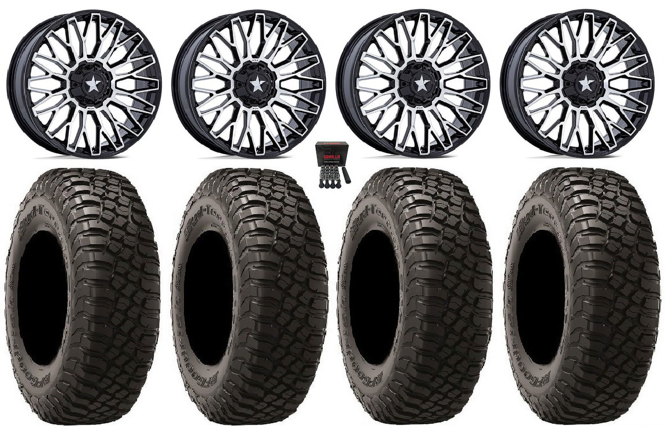 MSA Clubber 14" Wheels Machined 30" BFG KM3 Tires Can-Am Commander ...