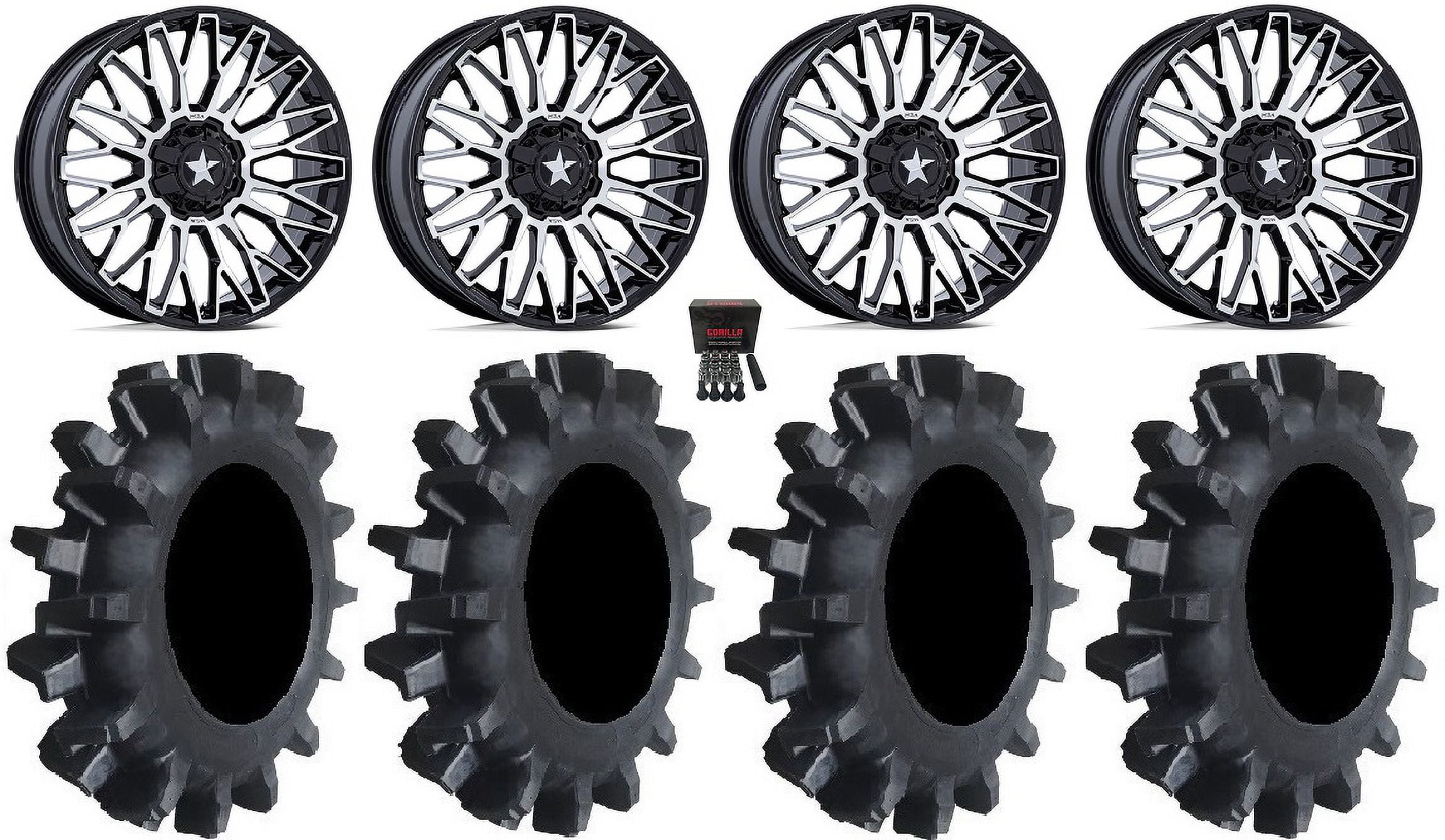MSA Clubber 14" Wheels Machined 30" Interforce II Tires Polaris RZR XP ...