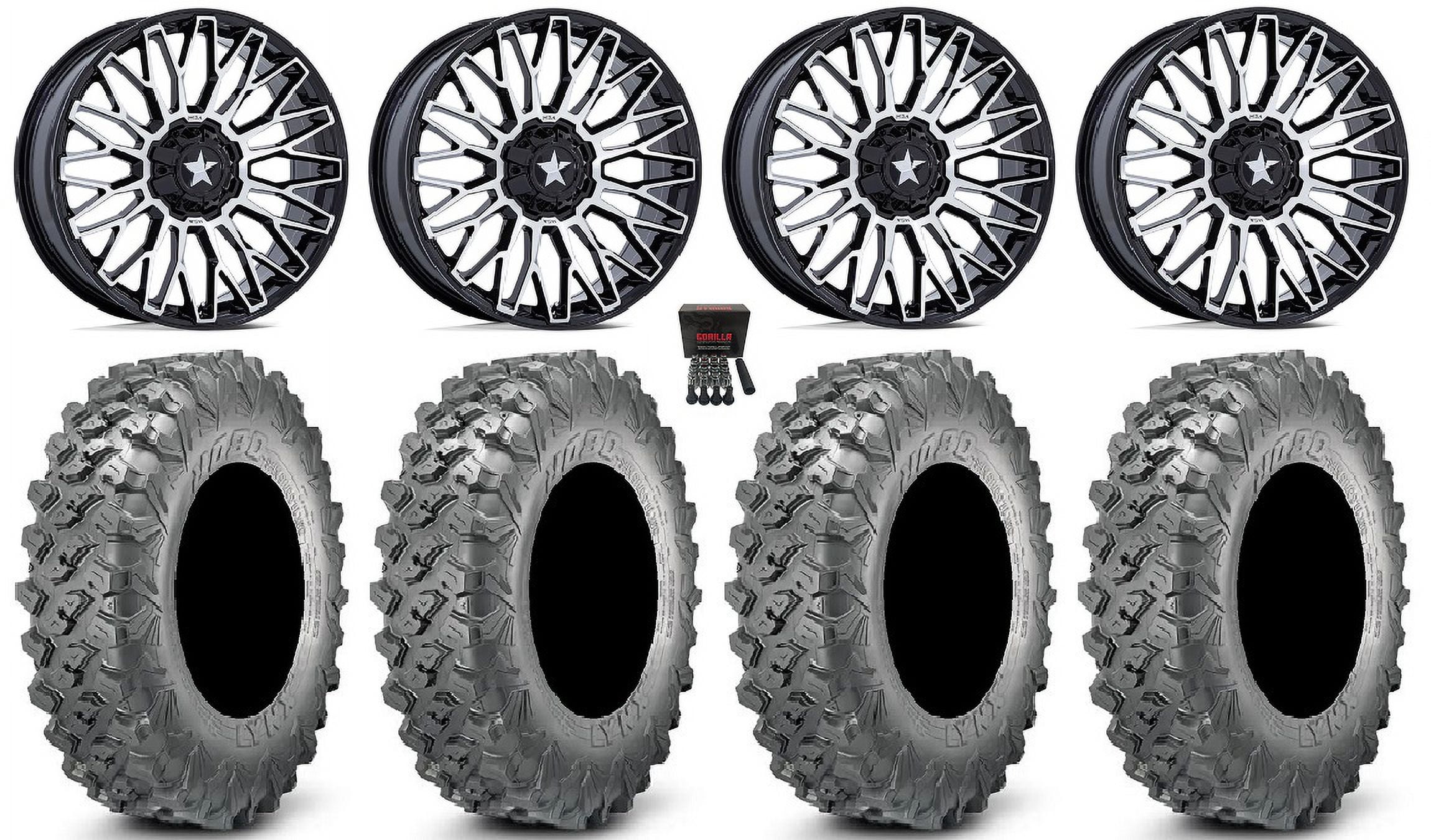 MSA Clubber 14" Wheels Machined 30" Lynx SXS Tires Can-Am Maverick X3 ...