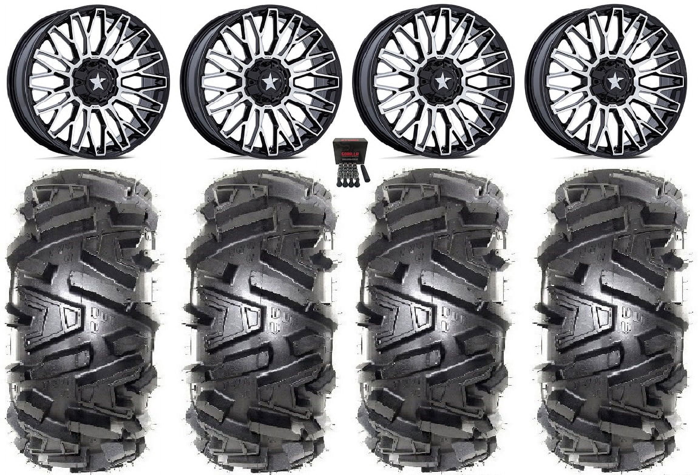 MSA Clubber 14" Wheels Machined 30" Moto MTC Tires Can-Am Maverick X3 ...
