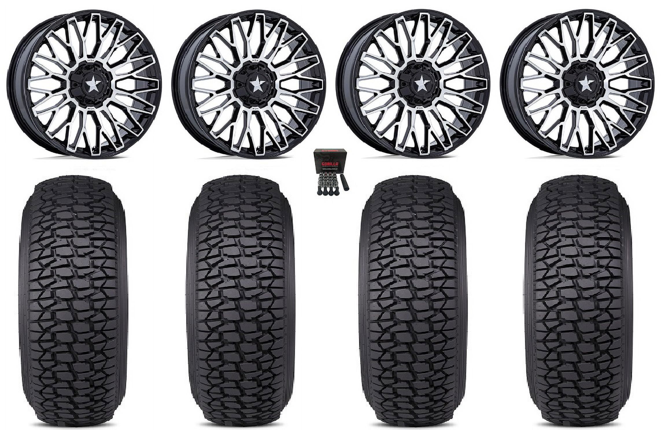 MSA Clubber 14" Wheels Machined 30" Regulator 2 Tires Kawasaki Teryx ...