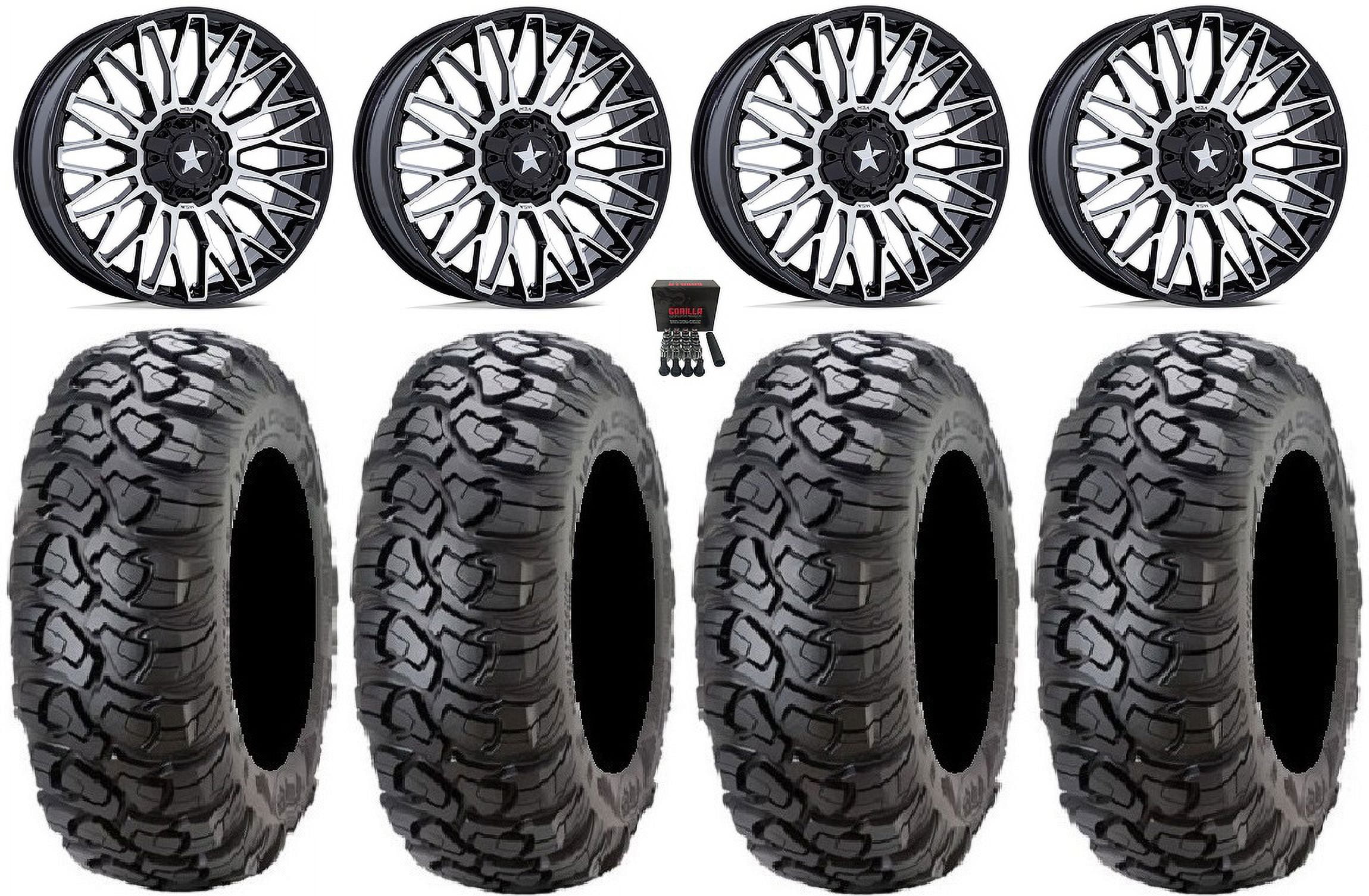 MSA Clubber 14" Wheels Machined 31" Ultracross Tires Can-Am Commander ...