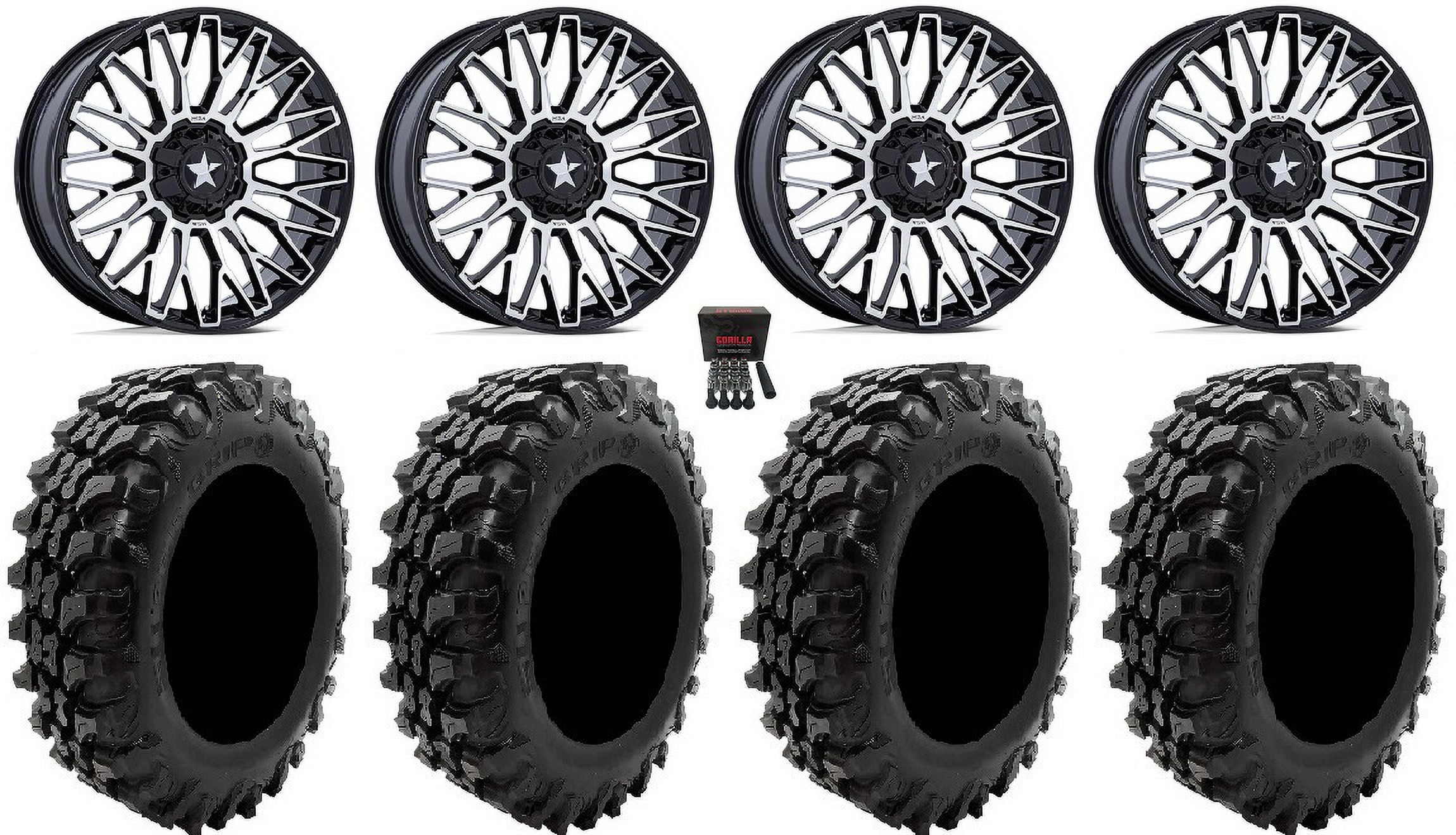 MSA Clubber 14" Wheels Machined 32" K9 XT Tires Polaris RZR XP 1000 ...