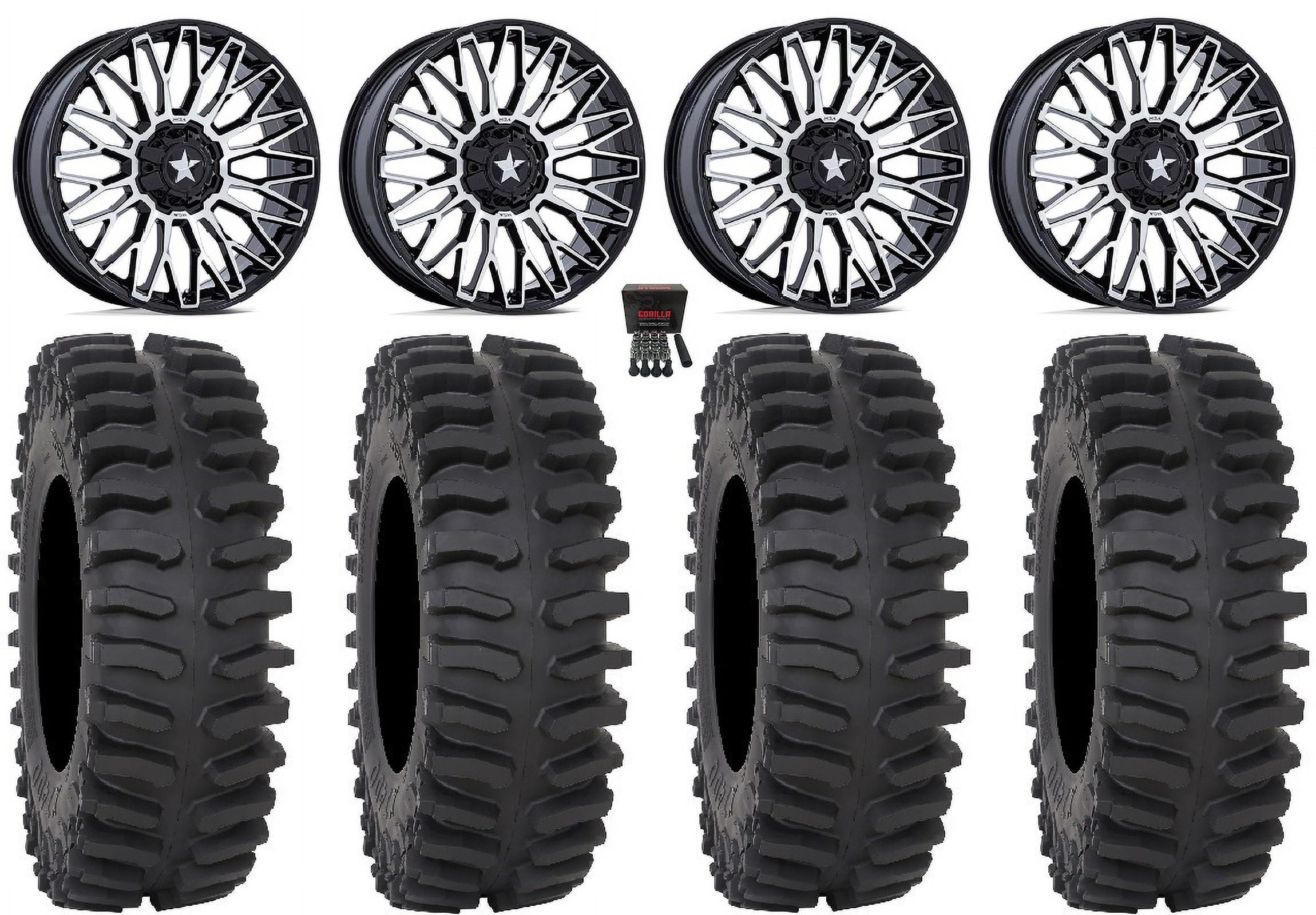 MSA Clubber 14" Wheels Machined 32" XT400 Tires Can-Am Maverick X3 ...