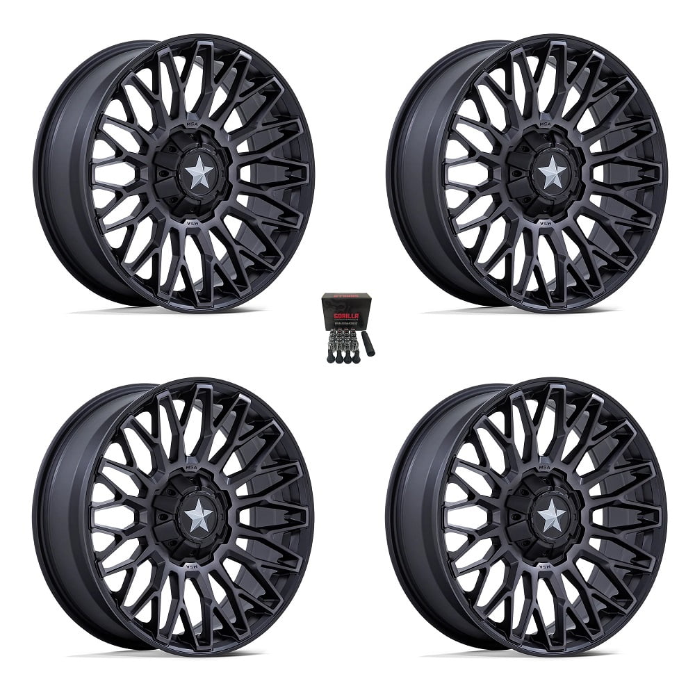 MSA Clubber 14" Wheels Matte Black DDT Can-Am Commander Maverick ...