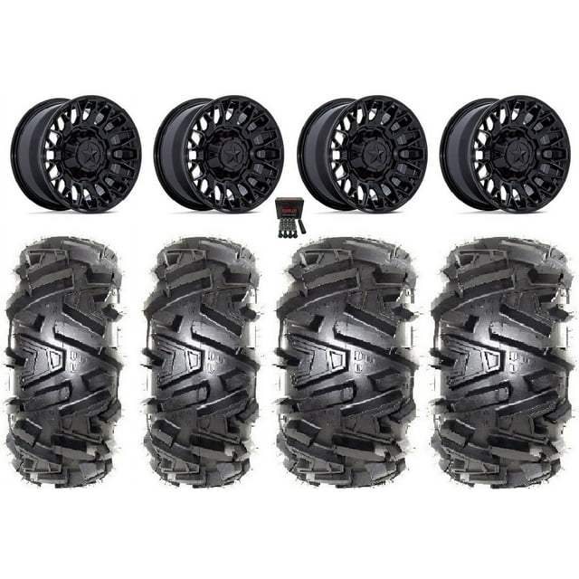 MSA Clubber 15" Wheels Black 28" Moto MTC Tires Can-Am Commander ...