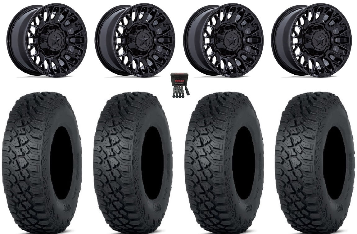 MSA Clubber 15" Wheels Black 30" Tenacity XNR (8ply) Tires Can-Am ...
