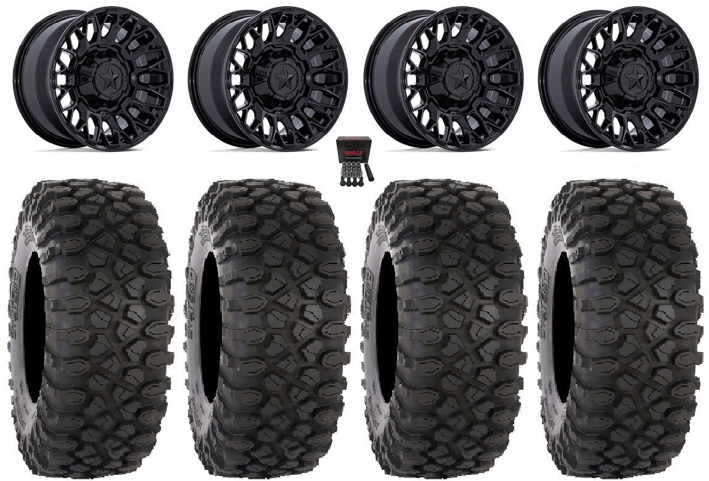 MSA Clubber 15" Wheels Black 30" XC450 Tires Polaris RZR XP 1000 / PRO ...