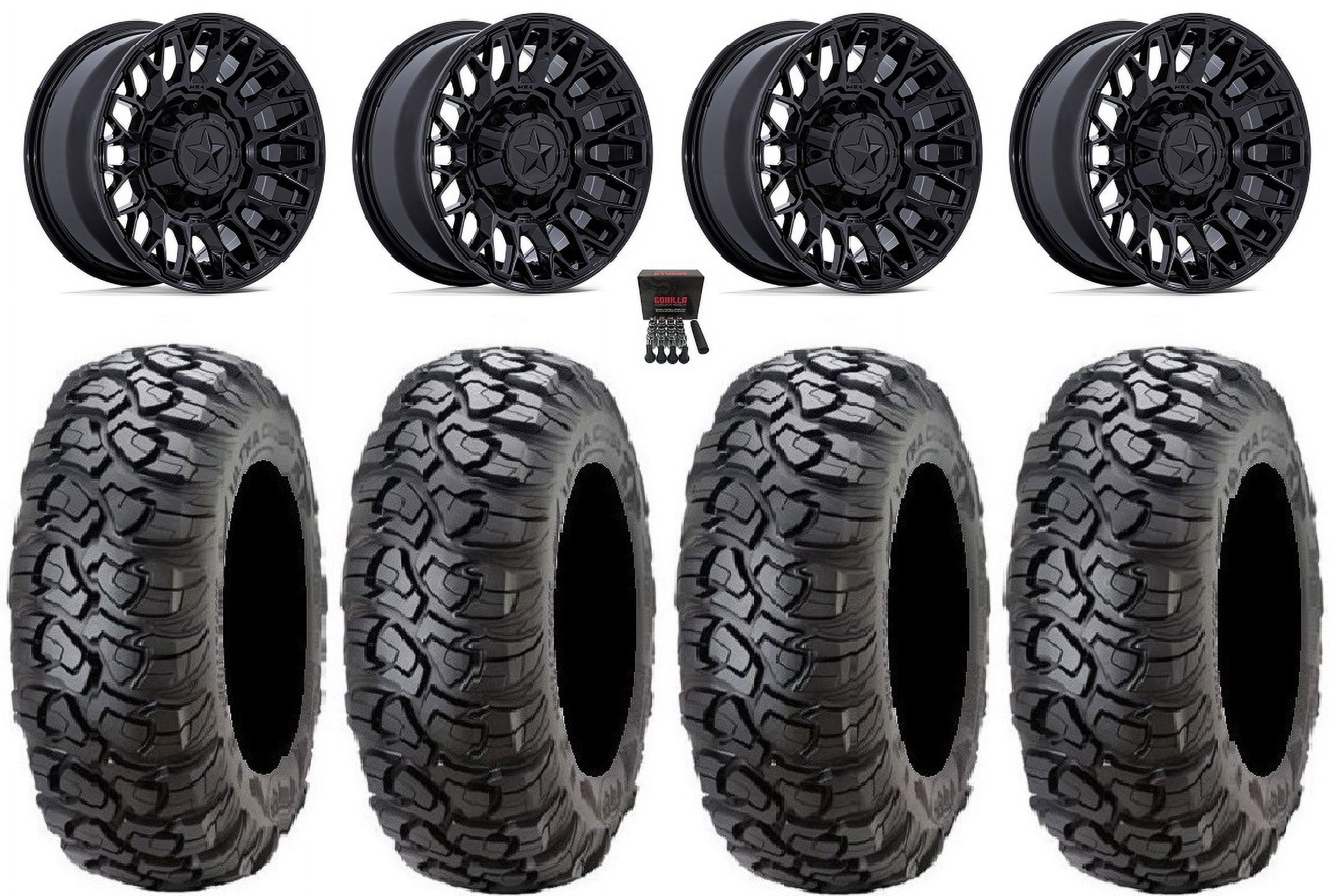 MSA Clubber 15" Wheels Black 32" Ultracross Tires Can-Am Commander ...