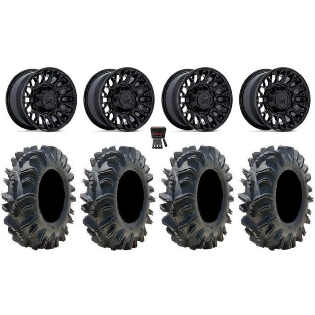 MSA Clubber 15" Wheels Black 34" Terminator Tires Can-Am Commander ...