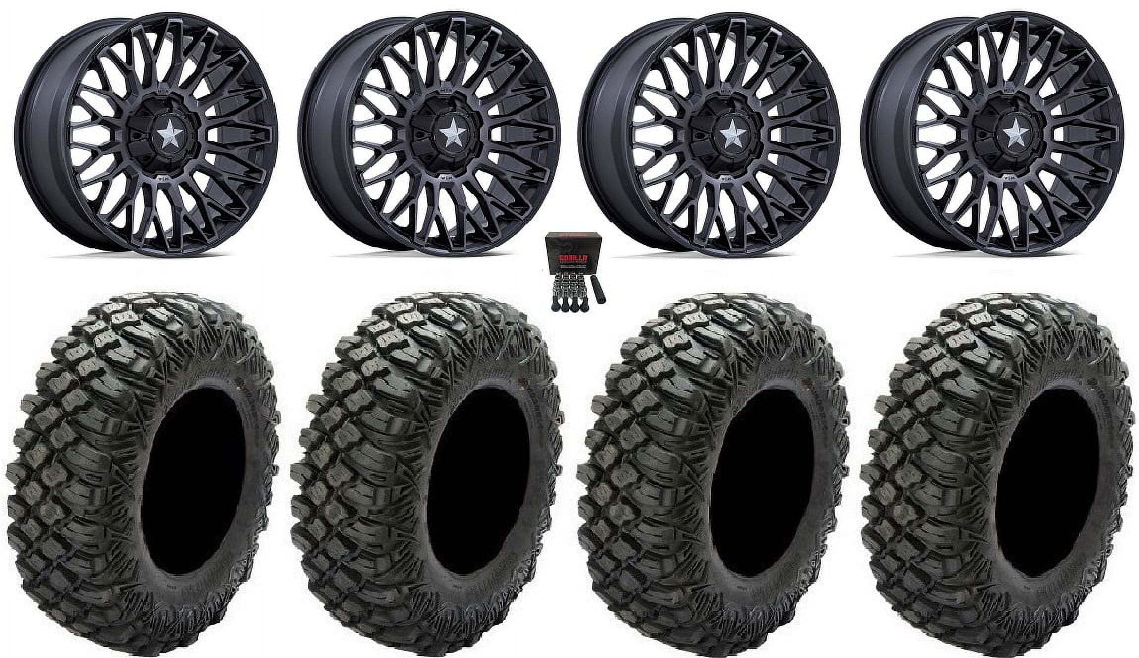 MSA Clubber 15" Wheels Black DDT 30" Crawler XR Tires Can-Am Maverick ...