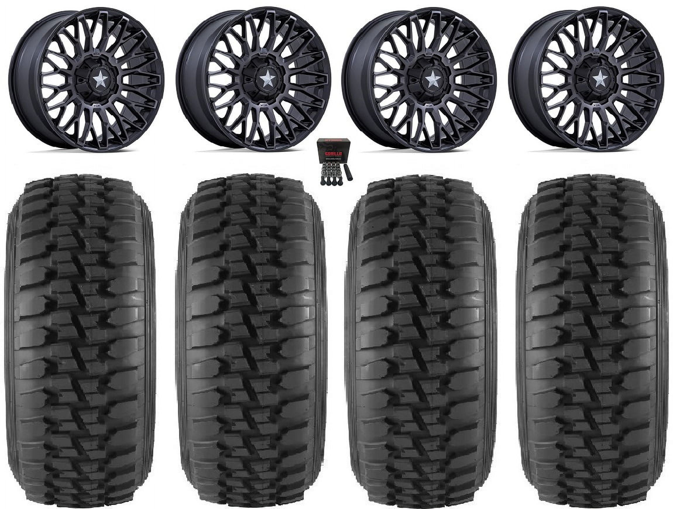 MSA Clubber 15" Wheels Black DDT 30" Desert Series Tires Polaris RZR XP ...