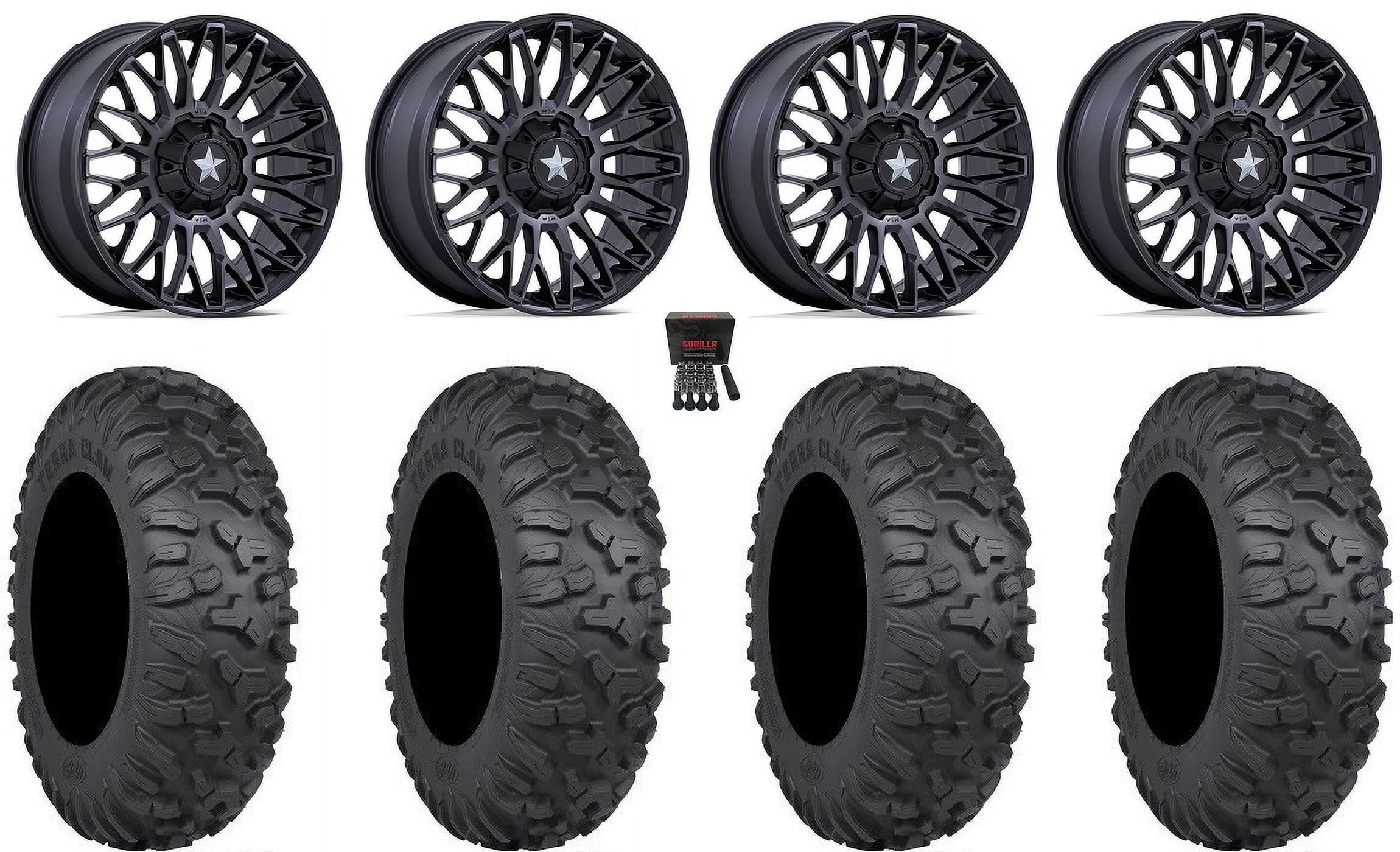 MSA Clubber 15" Wheels Black DDT 30" Terra Claw Tires Can-Am Commander ...