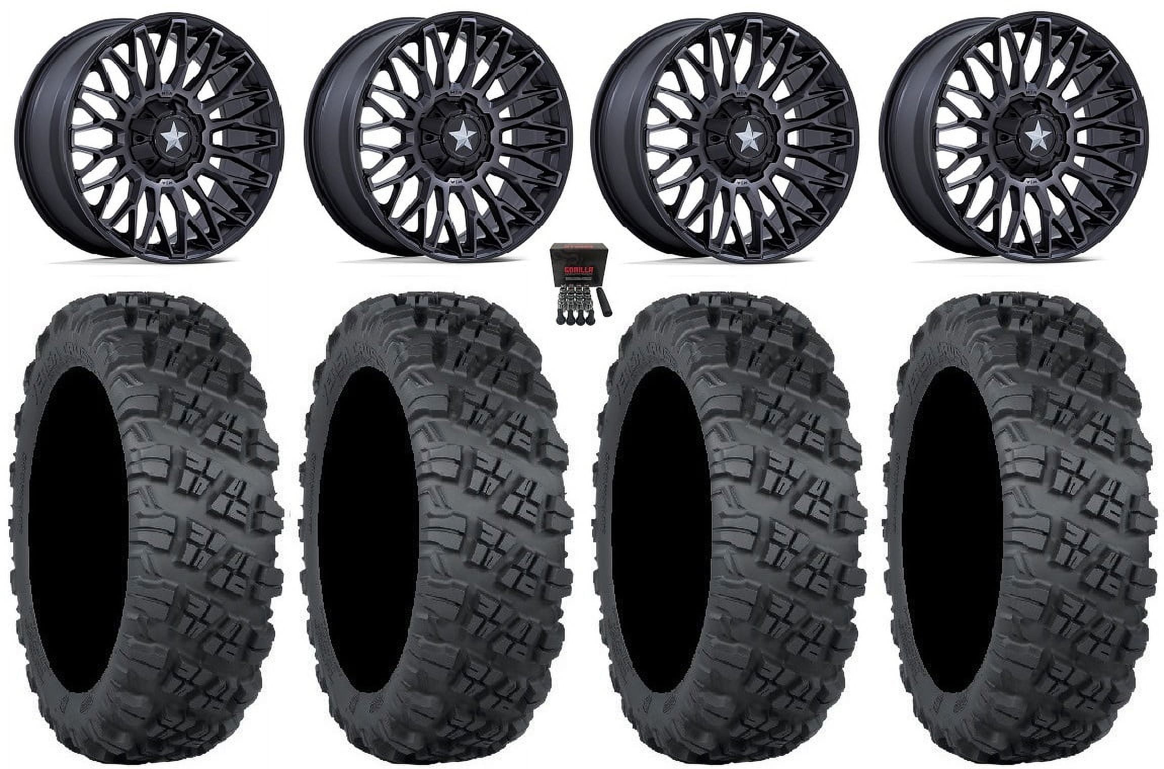 MSA Clubber 15" Wheels Black DDT 30" Versa Cross V3 Tires Polaris RZR ...