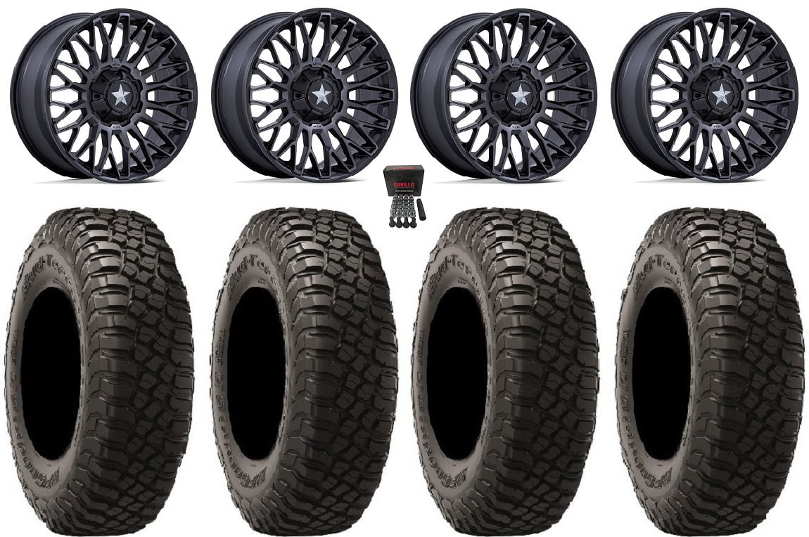 MSA Clubber 15" Wheels Black DDT 32" BFG KM3 Tires Polaris RZR Turbo R ...