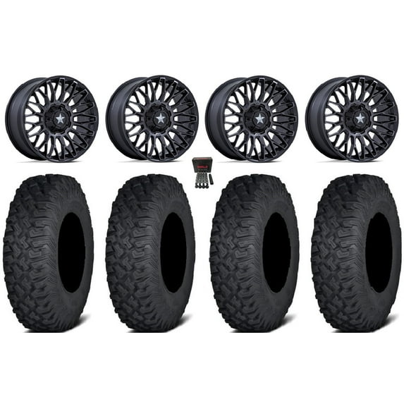 MSA Clubber 15" Wheels Black DDT 32" Coyote Tires Polaris RZR Turbo R ...