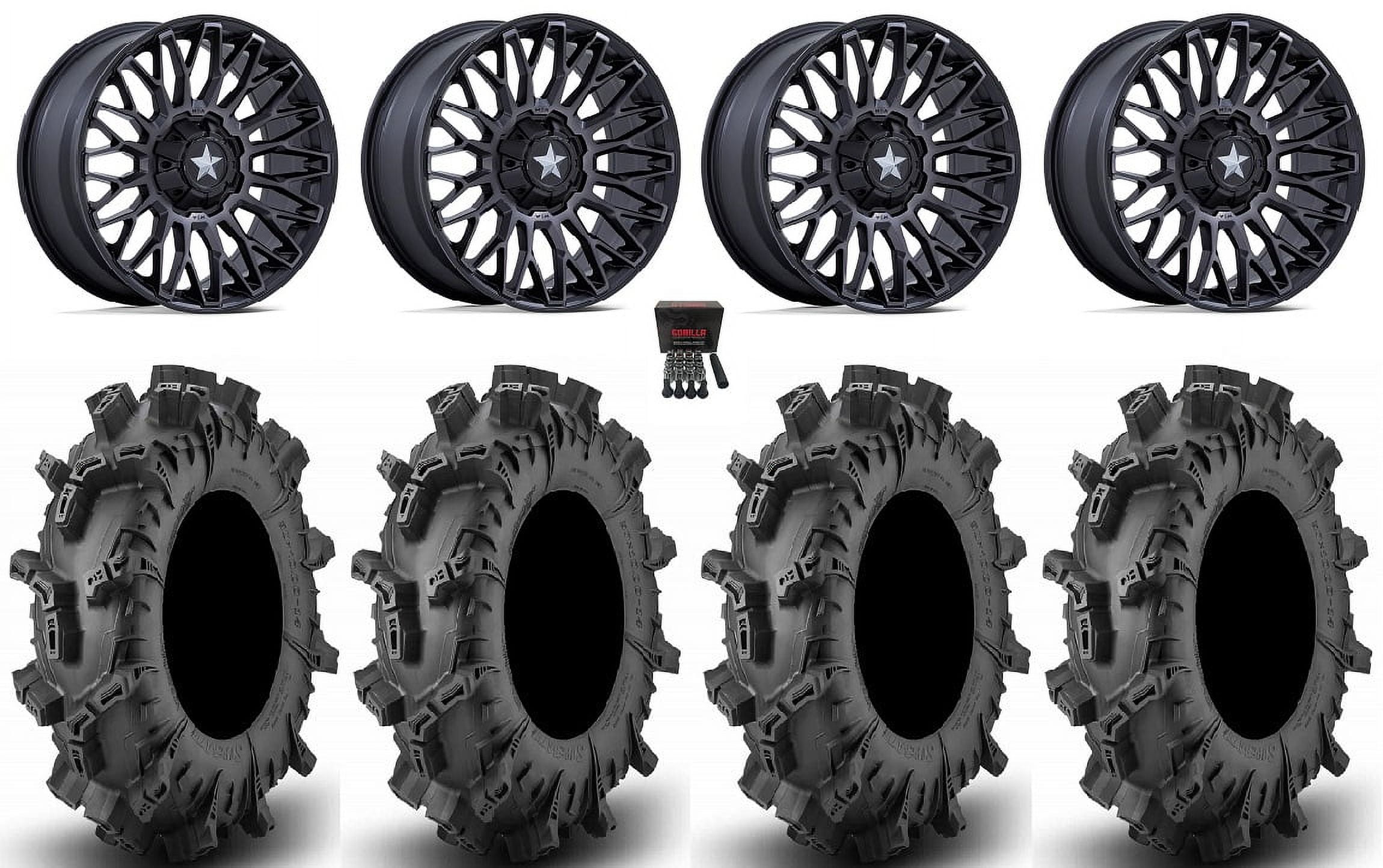 MSA Clubber 15" Wheels Black DDT 32" Terminator Max Tires Polaris RZR ...