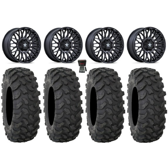 MSA Clubber 15" Wheels Black DDT 32" XTR370 Tires Polaris RZR Turbo R ...