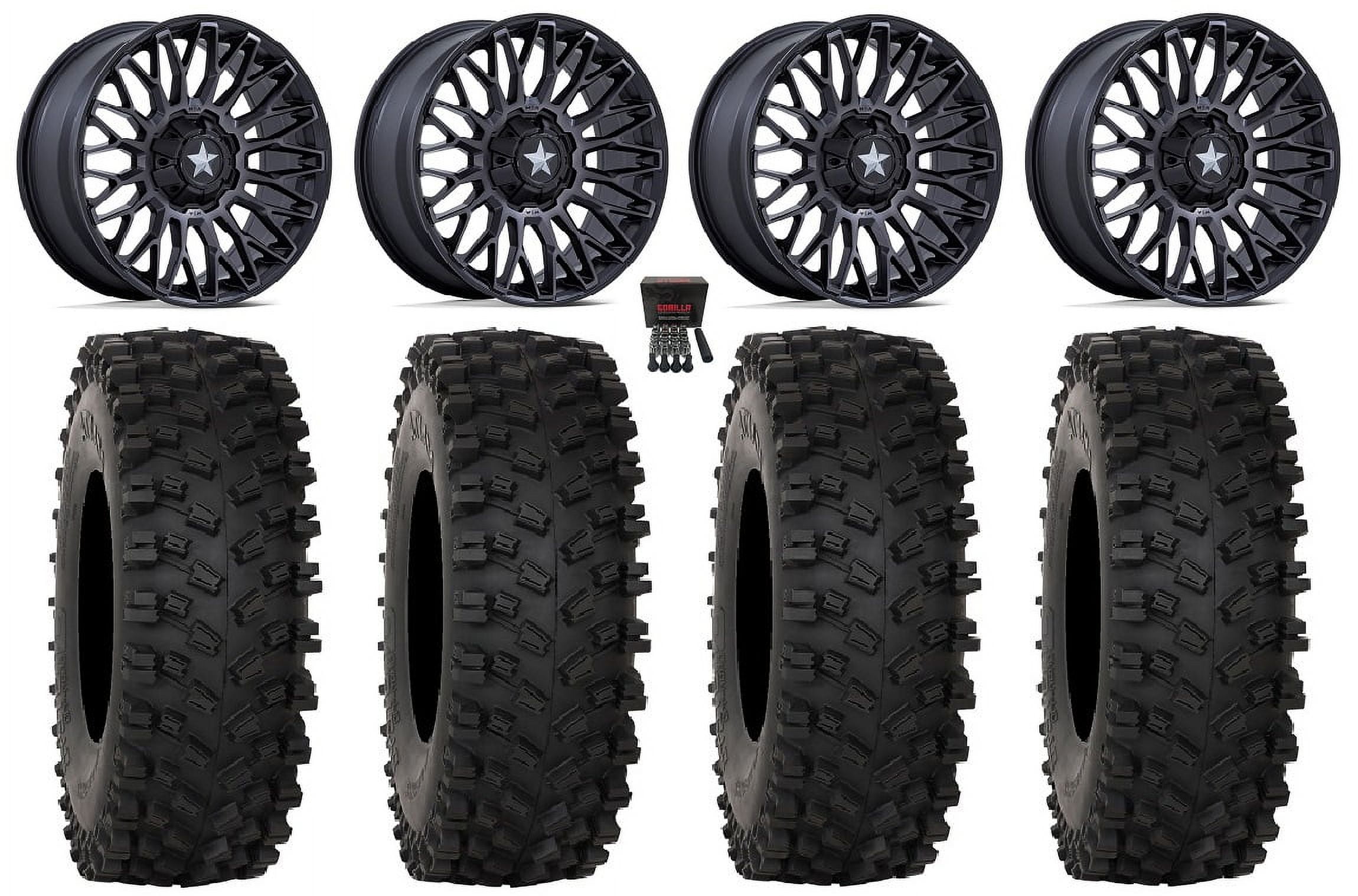 MSA Clubber 15" Wheels Black DDT 33" ATX470 Tires Can-Am Commander ...