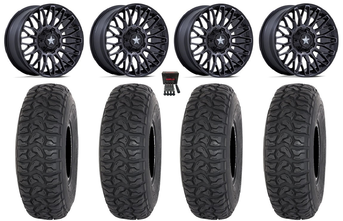 MSA Clubber 15" Wheels Black DDT 35" Chicane LT Tires Can-Am Maverick ...