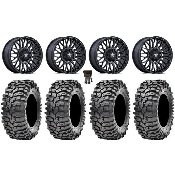 MSA Clubber 15" Wheels Black DDT 35" Roxxzilla Tires Polaris RZR Turbo ...