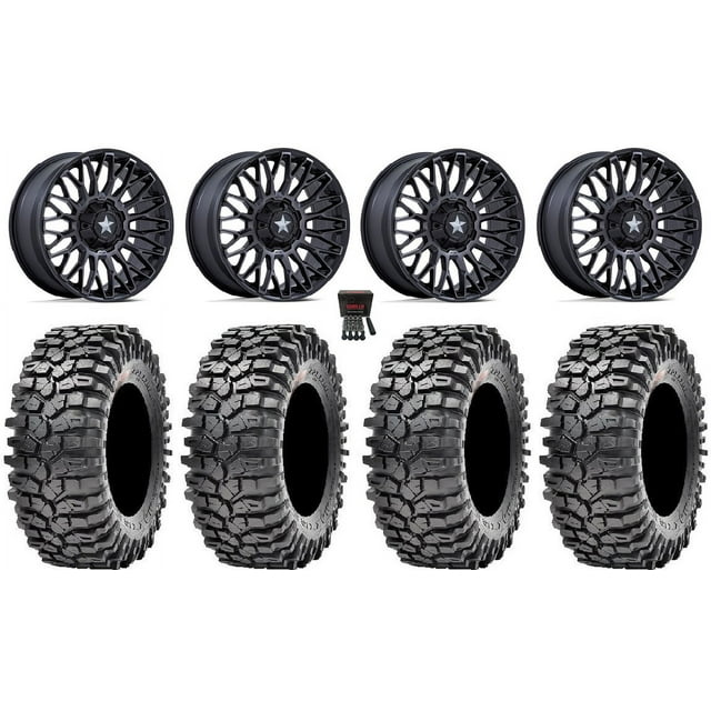 MSA Clubber 15" Wheels Black DDT 35" Roxxzilla Tires Polaris RZR XP ...