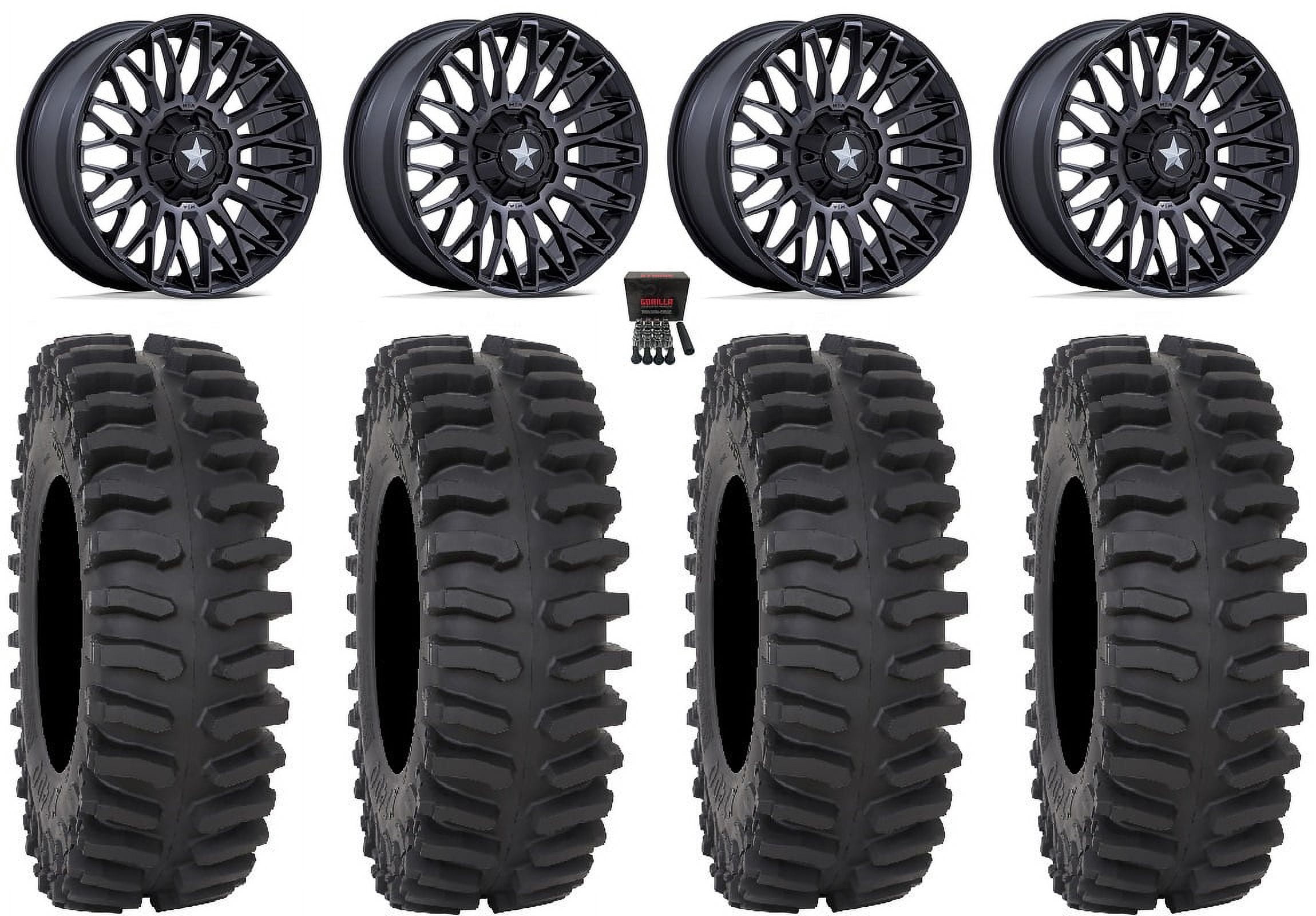 MSA Clubber 15" Wheels Black DDT 35" XT400 Tires Can-Am Maverick X3 ...