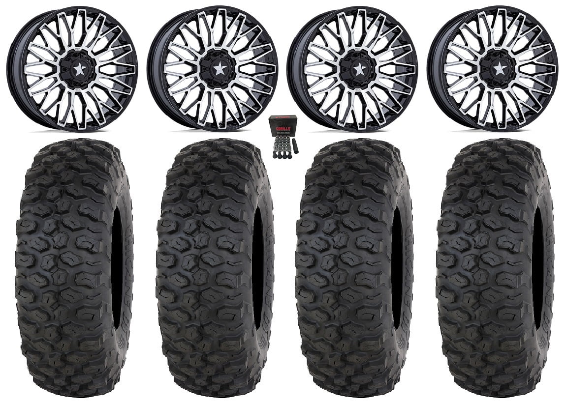 MSA Clubber 15" Wheels Machined 32" Chicane DS Tires Polaris RZR Turbo ...