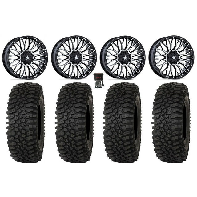 MSA Clubber 15" Wheels Machined 32" Roctane STX Tires Polaris RZR Turbo ...
