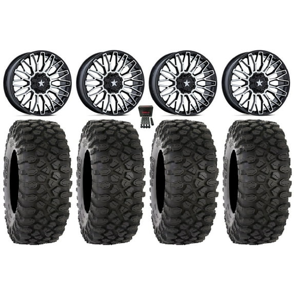 MSA Clubber 15" Wheels Machined 32" XC450 Tires Polaris RZR Turbo R ...