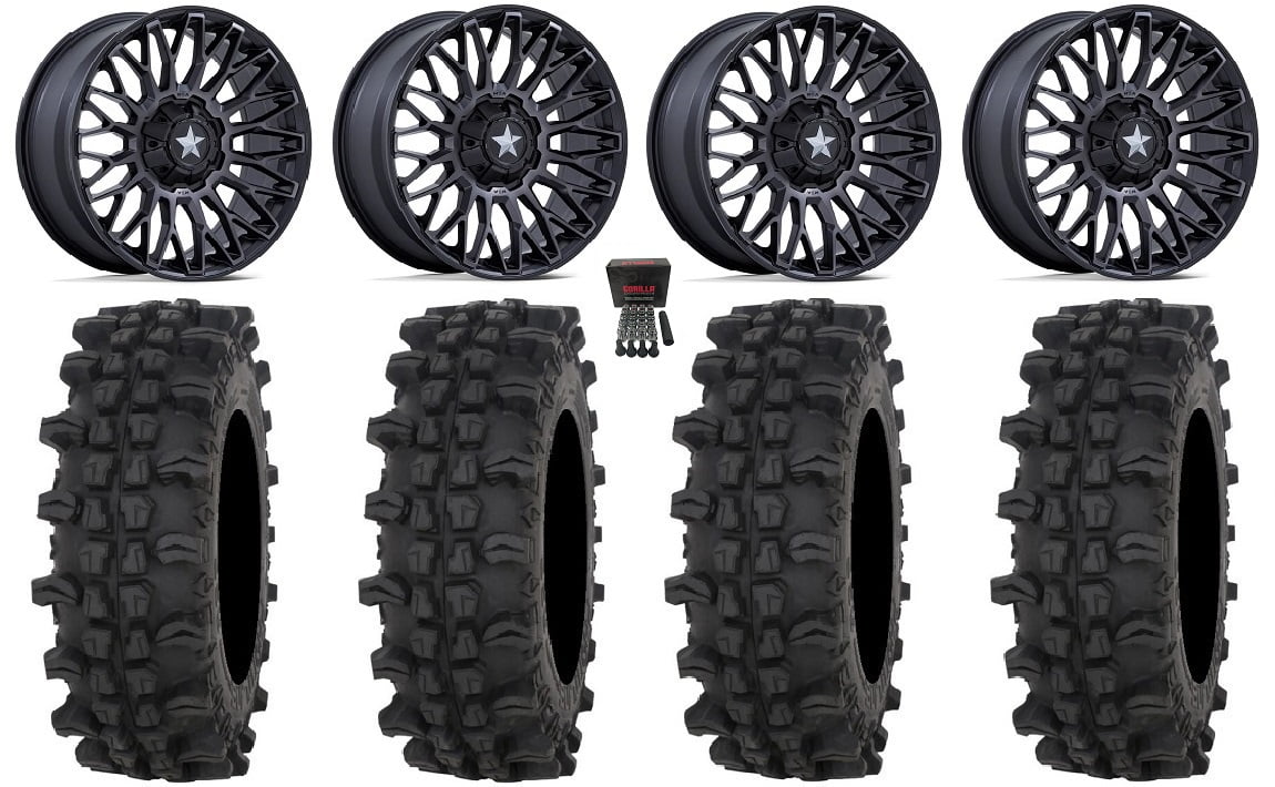 MSA Clubber 20" Wheels Black DDT 35" ACP Tires Polaris RZR Turbo R ...