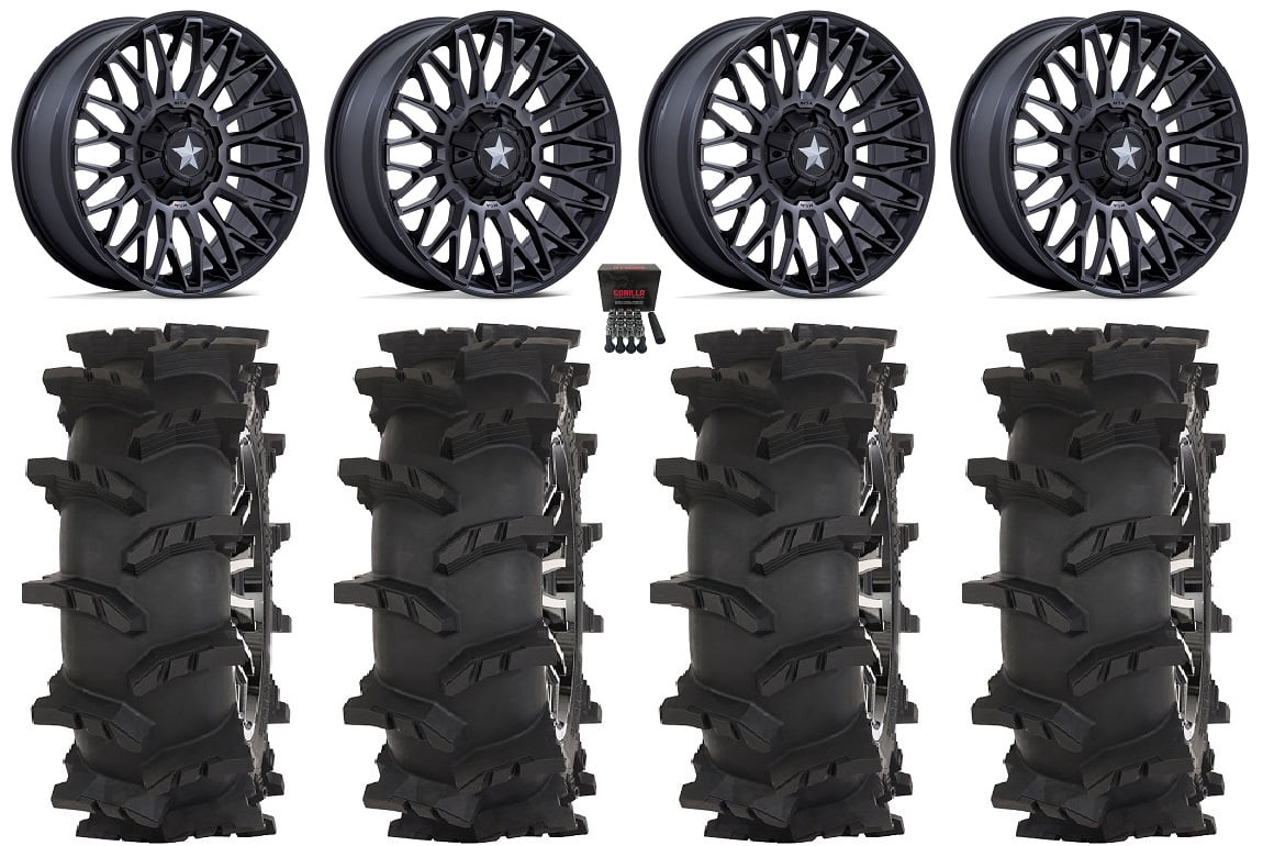 MSA Clubber 20" Wheels Black DDT 35" Outlaw Max Tires Can-Am Maverick ...