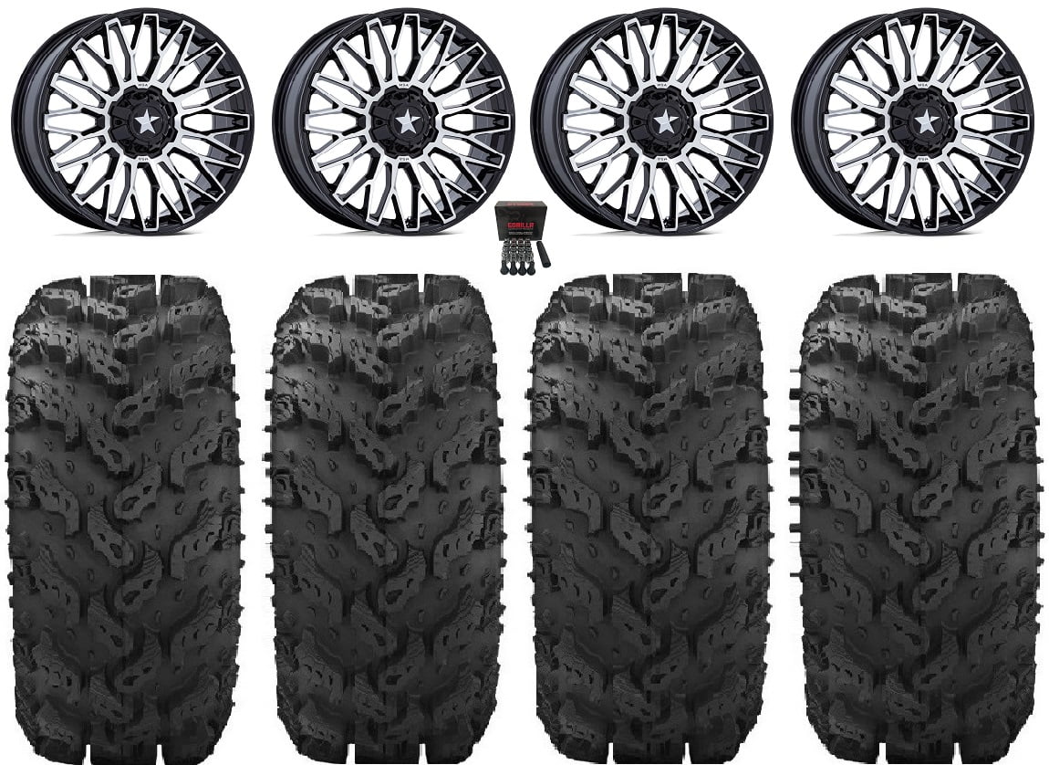 MSA Clubber 20" Wheels Machined 30" Reptile Tires Polaris RZR XP 1000 ...