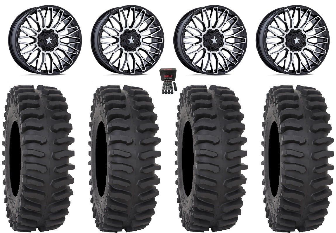 MSA Clubber 20" Wheels Machined 33" XT400 Tires Polaris RZR Turbo R ...