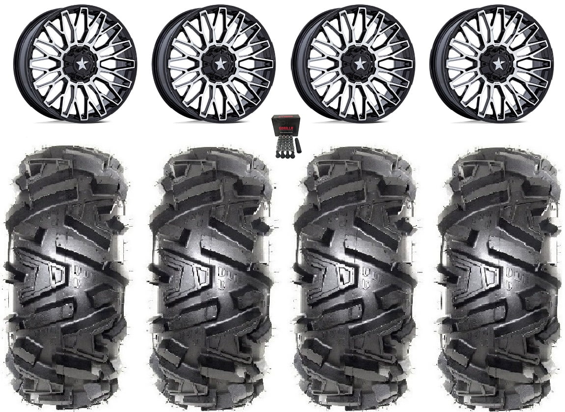 MSA Clubber 20" Wheels Machined 34" Moto MTC Tires Polaris RZR Turbo R ...