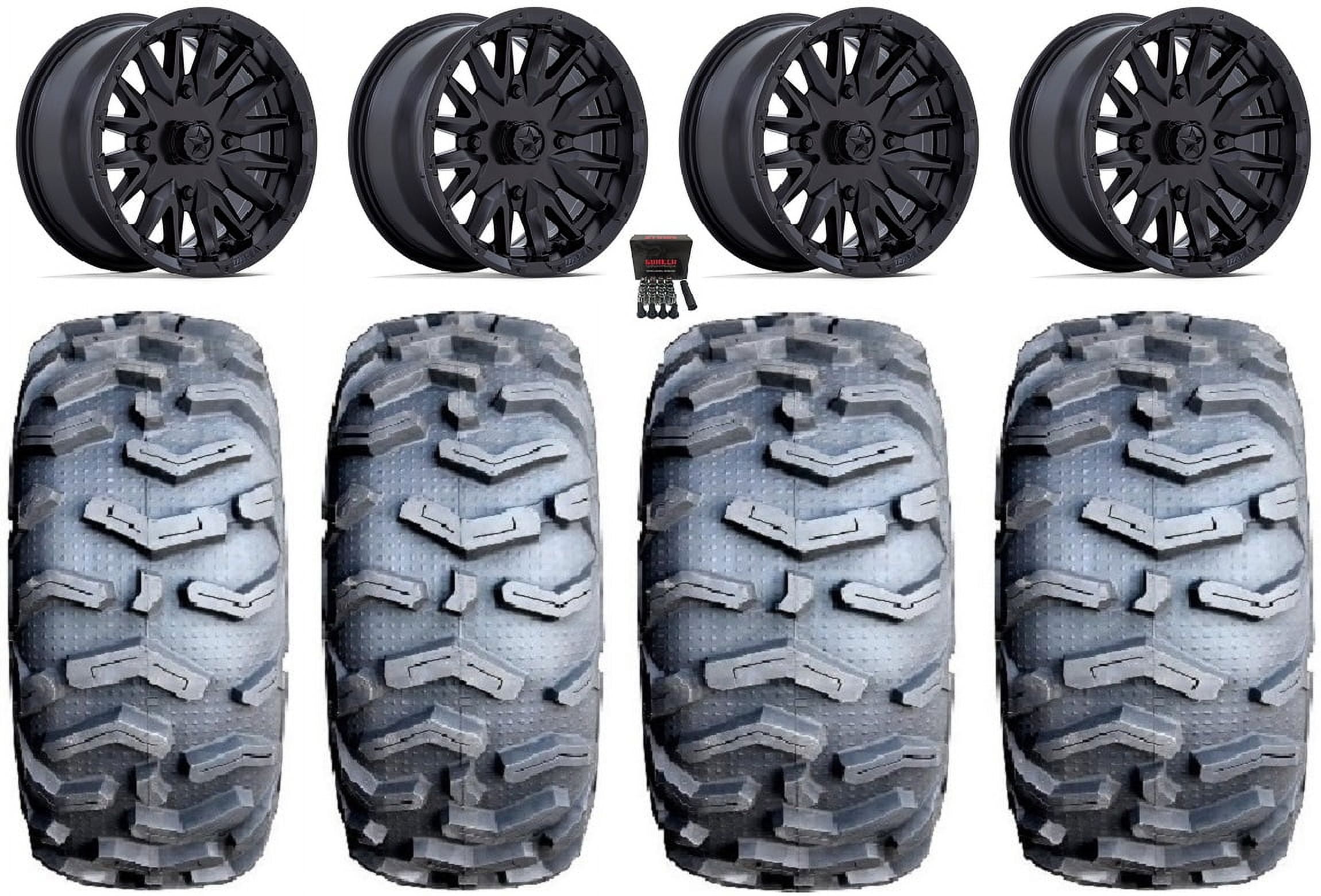 MSA Creed 14" Wheels Black 26" MotoForce Tires Honda Rincon Yamaha ...