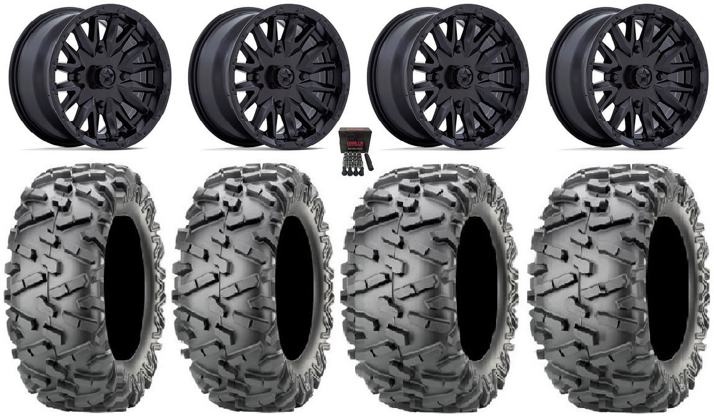 MSA Creed 14" Wheels Black 28" BigHorn 2.0 Tires Yamaha Viking ...