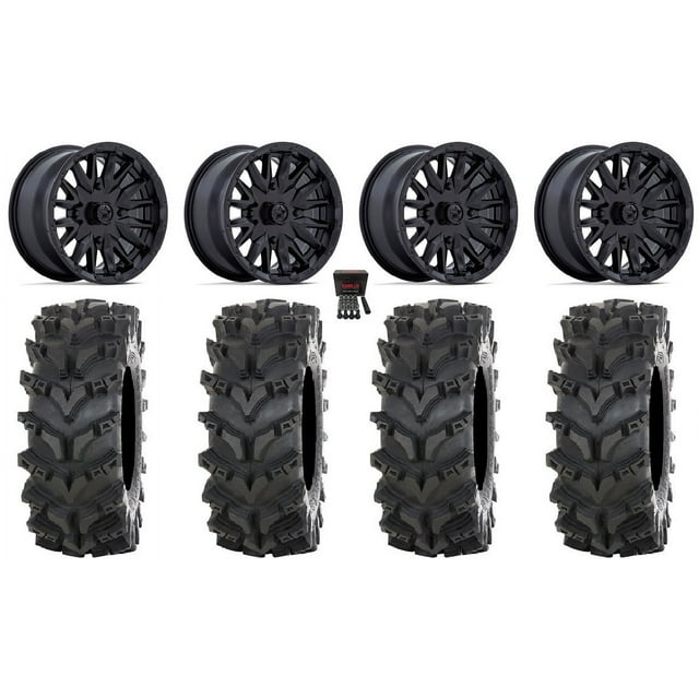 MSA Creed 14" Wheels Black 28" Out&Back Max Tires Polaris RZR XP 1000 ...