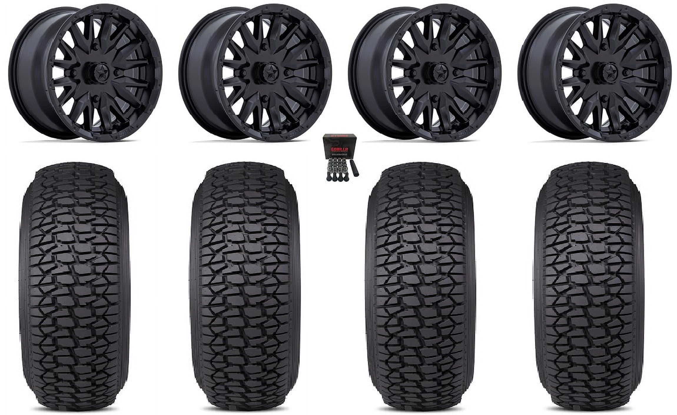 MSA Creed 14" Wheels Black 28" Regulator 2 Tires Polaris RZR XP 1000 ...
