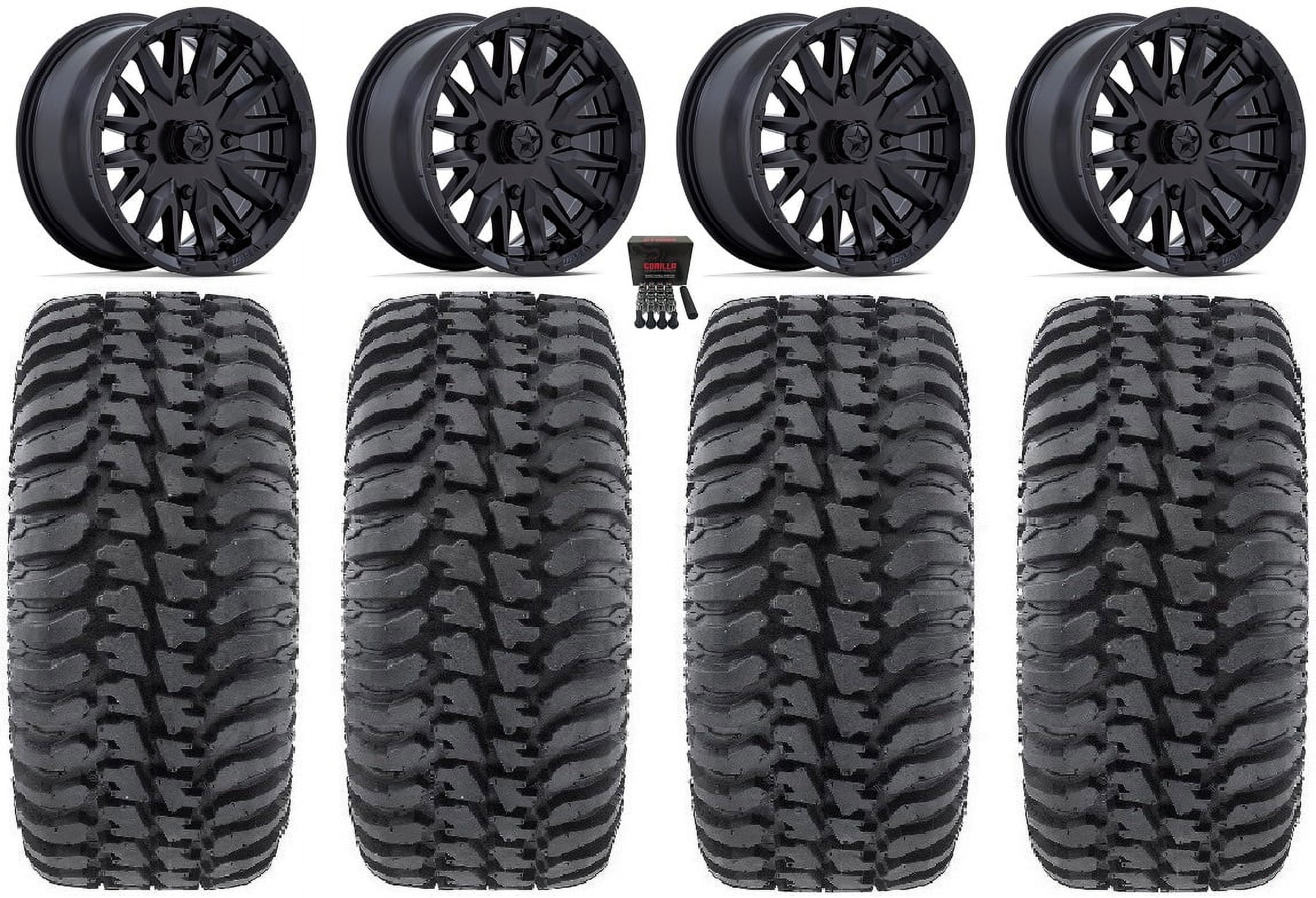 MSA Creed 14" Wheels Black 28" Regulator Tires Sportsman 550 850 1000 ...