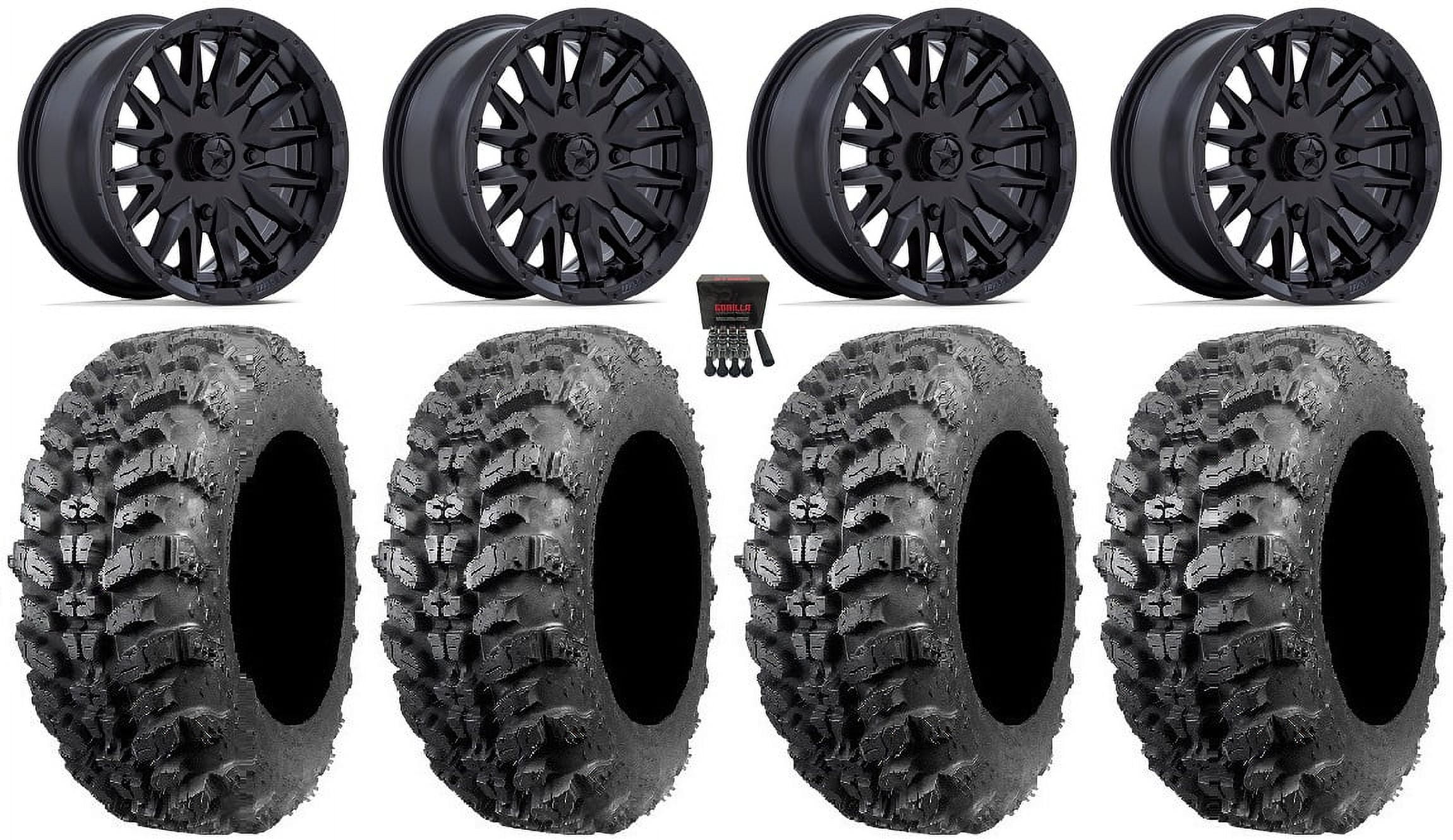 MSA Creed 14" Wheels Black 28" Sniper 920 Tires Honda Foreman Rancher ...