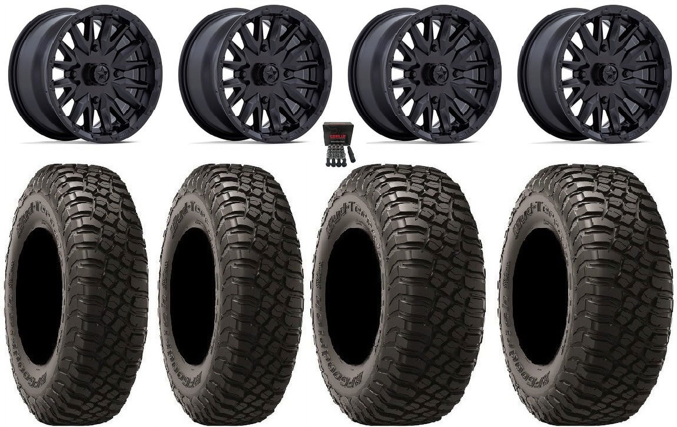 MSA Creed 14" Wheels Black 29" BFG KM3 Tires Sportsman RZR Ranger ...