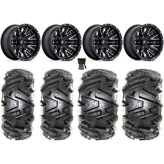 MSA Creed 14" Wheels Machined 26" Moto MTC Tires Honda Pioneer ...