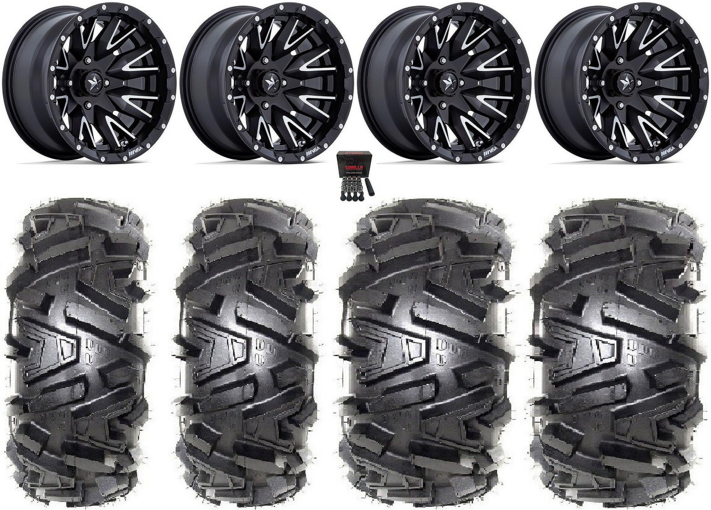 MSA Creed 14" Wheels Machined 26" Moto MTC Tires Yamaha Viking ...