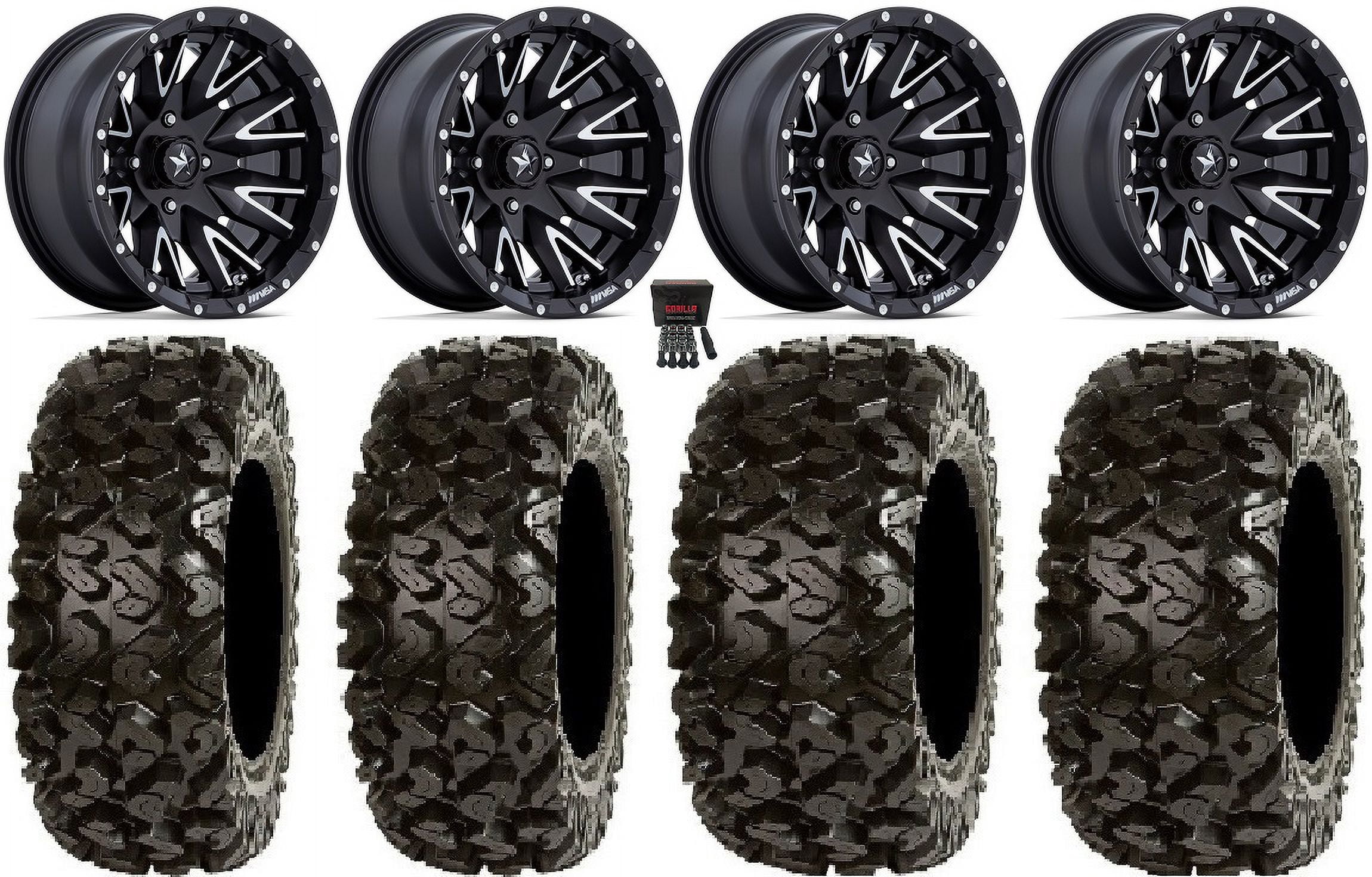 MSA Creed 14" Wheels Machined 26" Rip Saw Tires Honda Rincon Yamaha ...