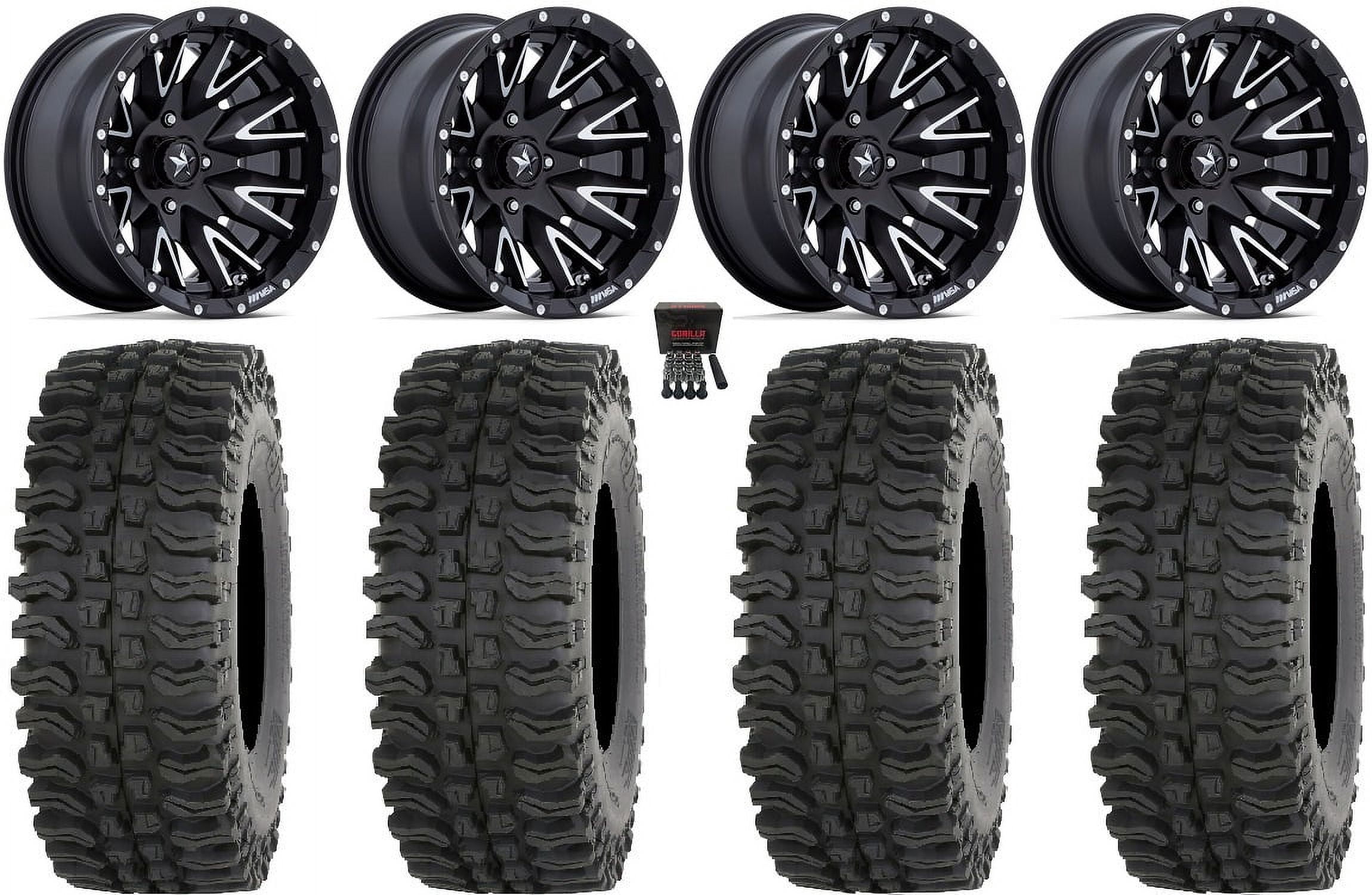 MSA Creed 14" Wheels Machined 27" BDC Tires Can-Am Maverick X3 / Honda ...