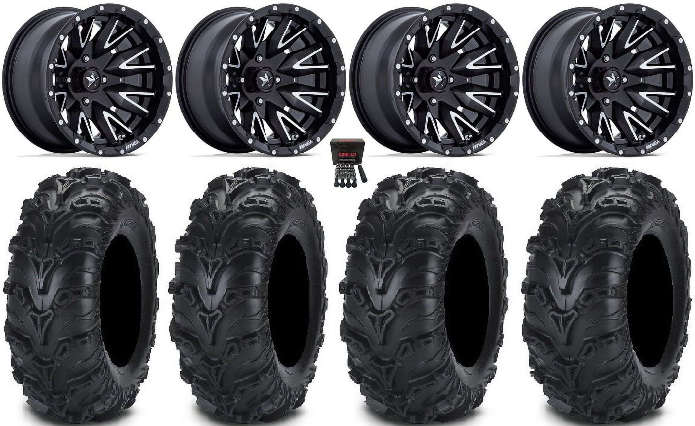 MSA Creed 14" Wheels Machined 27" Mud Lite II Tires Honda Foreman ...