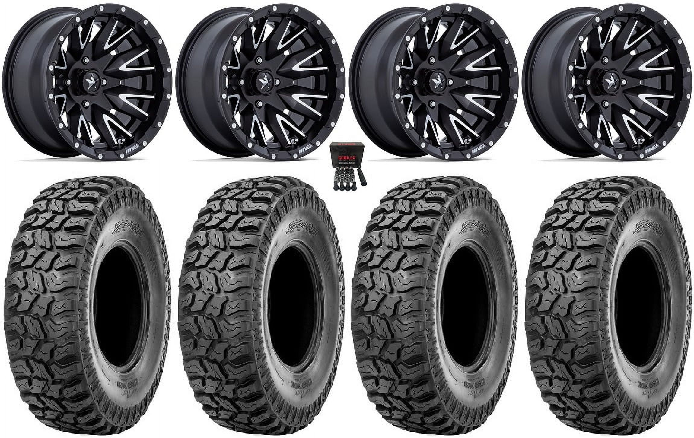 MSA Creed 14" Wheels Machined 27" Ridge Saw 2.0 Tires Yamaha Viking ...